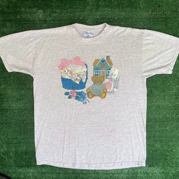 Willow Bay | Shirts | Vintage 9s Teddy Bear Shirt Bunny Cute Gray ...